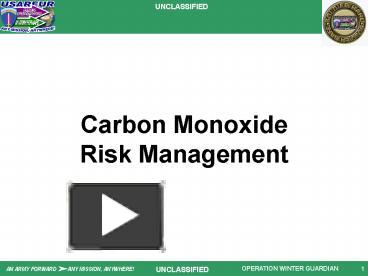 Carbon Monoxide Risk Management presentation | free to view