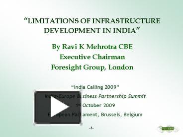 LIMITATIONS OF INFRASTRUCTURE DEVELOPMENT IN INDIA presentation | free ...