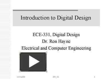 Introduction to Digital Design presentation | free to view