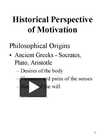 Historical Perspective of Motivation presentation | free to view
