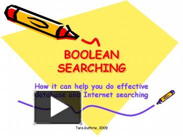 PPT – BOOLEAN SEARCHING PowerPoint presentation | free to view - id ...