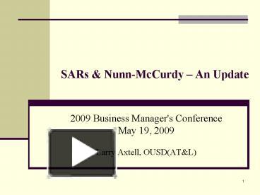 SARs presentation | free to view