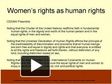 Womens rights as human rights presentation | free to view