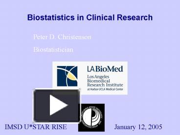 Biostatistics in Clinical Research presentation | free to view