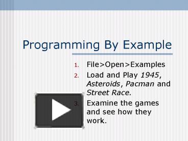 PPT – Programming By Example PowerPoint presentation | free to view ...