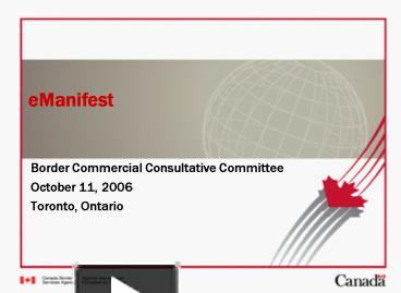 eManifest presentation | free to view