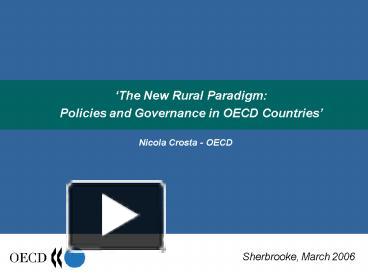 The New Rural Paradigm: presentation | free to view