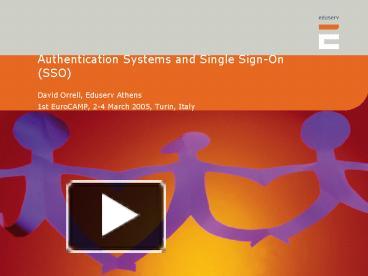 Authentication Systems and Single SignOn SSO presentation | free to view