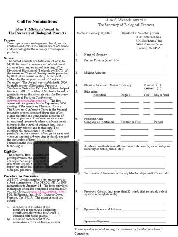 Call for Nominations presentation | free to view