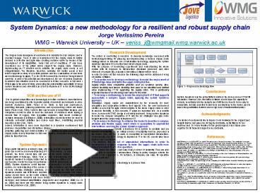 PPT – System Dynamics: a new methodology for a resilient and robust ...