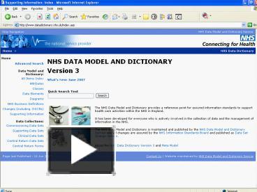 PPT – NHS Data Model and Dictionary Service Open Day PowerPoint ...