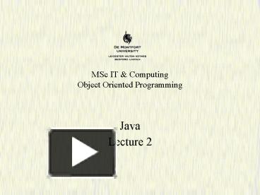 MSc IT presentation | free to view