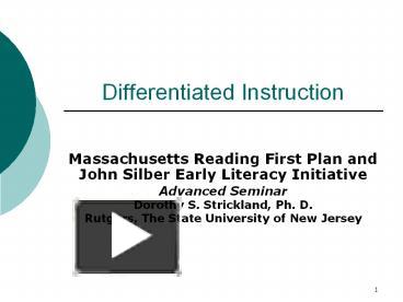 PPT – Differentiated Instruction PowerPoint presentation | free to ...