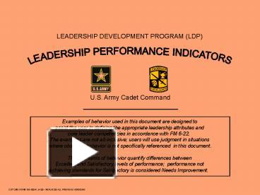 U'S' Army Cadet Command presentation | free to view