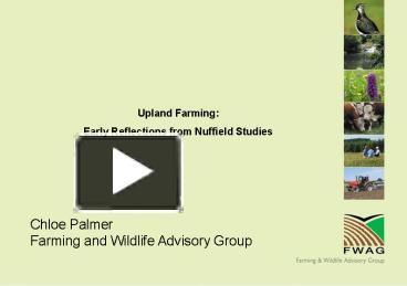 Upland Farming: presentation | free to view