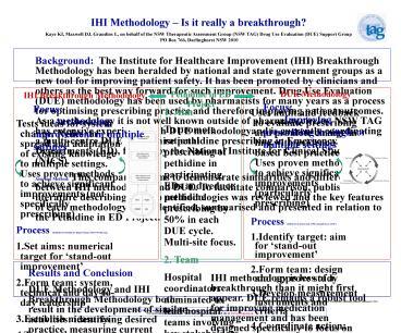 IHI Methodology presentation | free to view