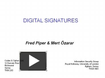 PPT – DIGITAL SIGNATURES PowerPoint presentation | free to download ...
