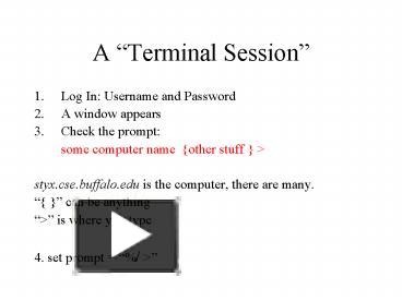 A Terminal Session presentation | free to view