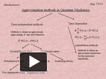 Approximation methods in Quantum Mechanics presentation | free to view