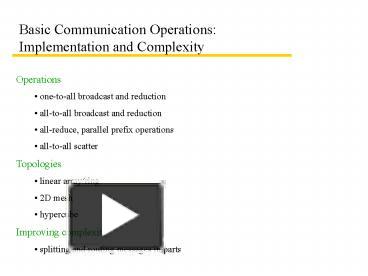 PPT – Basic Communication Operations: PowerPoint presentation | free to ...