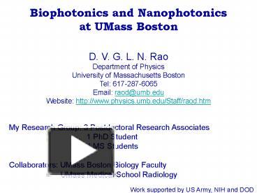 PPT – Biophotonics and Nanophotonics PowerPoint presentation | free to ...