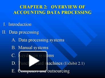 CHAPTER 2: OVERVIEW OF ACCOUNTING DATA PROCESSING presentation | free ...