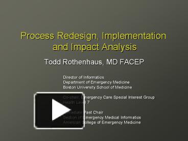 PPT – Process Redesign, Implementation and Impact Analysis PowerPoint ...