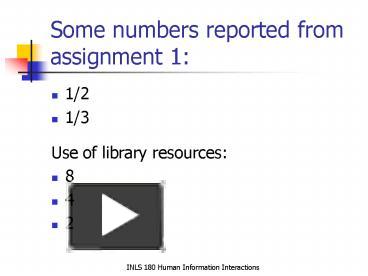 PPT – Some numbers reported from assignment 1: PowerPoint presentation ...