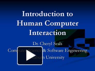 Introduction to Human Computer Interaction presentation | free to download