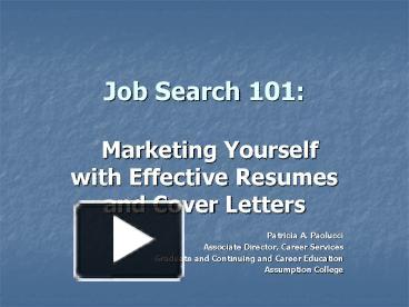 PPT – Job Search 101: PowerPoint presentation | free to view - id ...