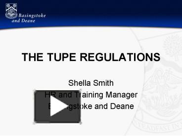 THE TUPE REGULATIONS presentation | free to view