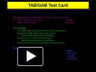PPT – TAB/GAB Test Card PowerPoint presentation | free to view - id ...