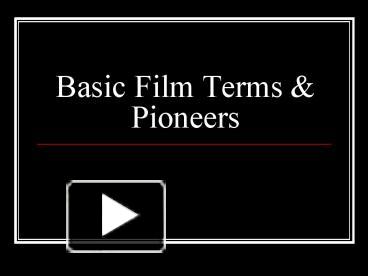 Basic Film Terms presentation | free to view
