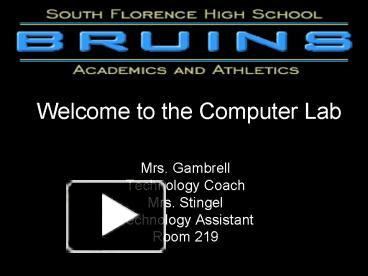 PPT – Welcome to the Computer Lab PowerPoint presentation | free to ...