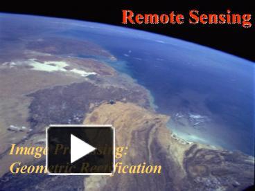 Remote Sensing presentation | free to view