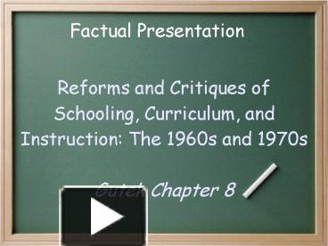 Factual Presentation presentation | free to view