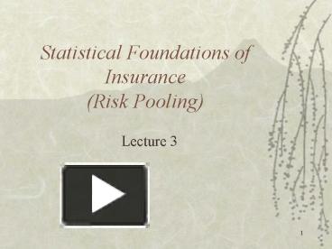 PPT – Statistical Foundations of Insurance Risk Pooling PowerPoint ...