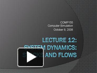 PPT – Lecture 12: System Dynamics: Stocks and Flows PowerPoint ...