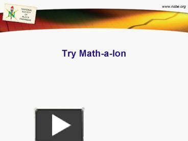 PPT – Try Mathalon PowerPoint presentation | free to view - id: 16e02f ...