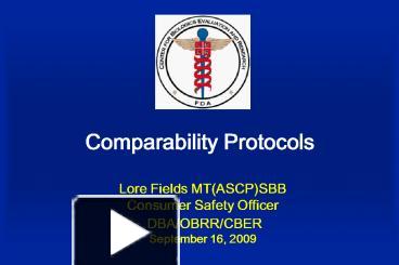 Comparability Protocols presentation | free to view