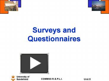 Surveys and Questionnaires presentation | free to view