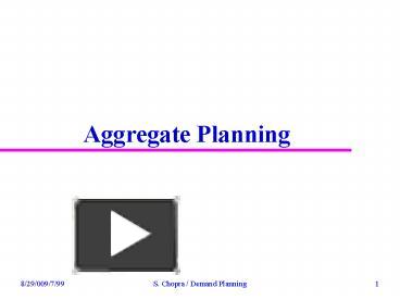 PPT – Aggregate Planning PowerPoint presentation | free to view - id ...