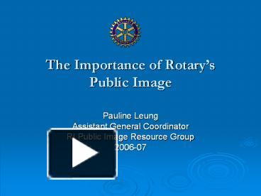 PPT – The Importance of Rotary PowerPoint presentation | free to view ...