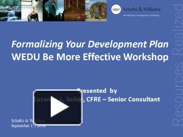 Formalizing Your Development Plan WEDU Be More Effective Workshop ...