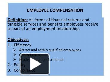 EMPLOYEE COMPENSATION presentation | free to view