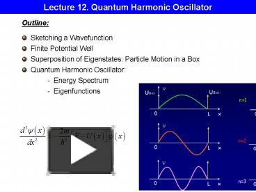 Lecture 12' Quantum Harmonic Oscillator presentation | free to view