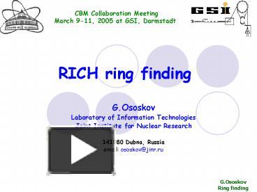 RICH ring finding presentation | free to download