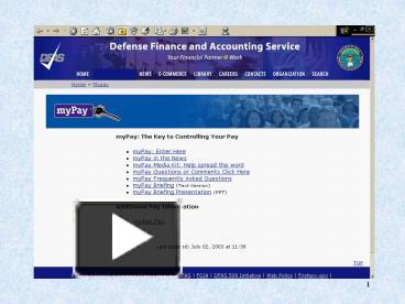 Select MyPay: Enter Here ? presentation | free to view