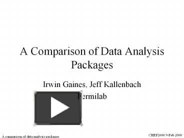 A Comparison of Data Analysis Packages presentation | free to download