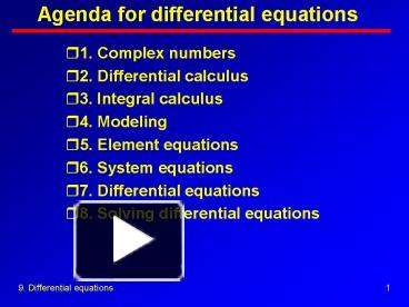 PPT – Agenda for differential equations PowerPoint presentation | free ...
